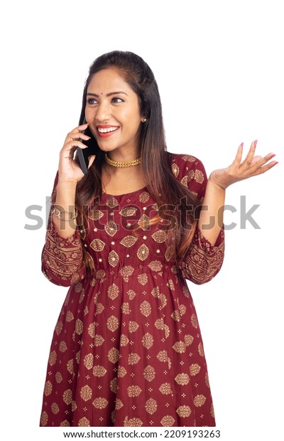 Happy Indian Young Woman Talking Phone Stock Photo 2209193263 ... Happy Indian Young Woman Talking Phone Stock Photo 2209193263 ...