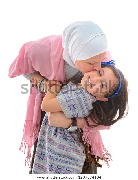 Happy Muslim Mother Her Daughter Stock Photo (Edit Now) 1207574104 Happy Muslim Mother Her Daughter Stock Photo (Edit Now) 1207574104