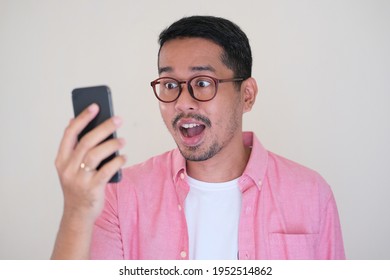 Happy Shocked Face Expression While Looking Stock Photo 1952514862 ...