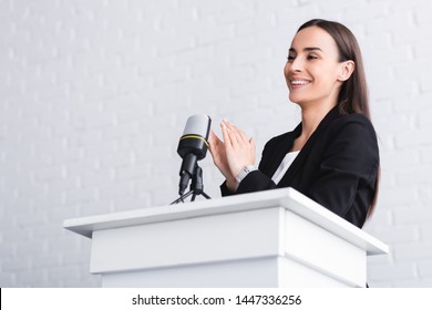 1,318 Speaker Standing Woman Podium Images, Stock Photos & Vectors ...