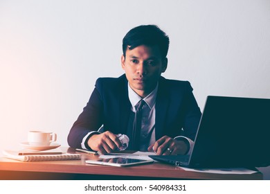 Hard Think On Analysis Work Young Stock Photo 540984331 | Shutterstock