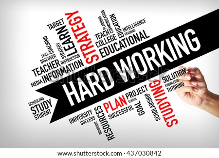 Hard Working Word Cloud Study Concept Stock Photo (Edit Now) 437030842 ...