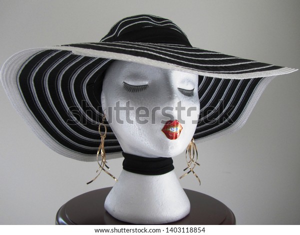 Hat Parade Using Polystyrene Head Model Stock Photo 1403118854 ...