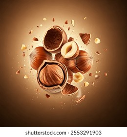 Blanched Peanuts Caramel Dance Style Realistic — изображение, созданное ...