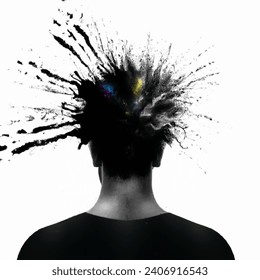 Head Exploding Out Coming Colors Black AI-generated image 2406909801 ...