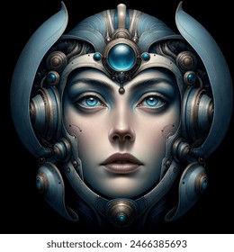 Head Queen Atlantis Facing Forward Eyes AI-generated image 2466004517 ...