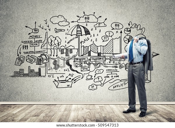 Headless Engineer Man Papers Hand Against Stock Photo (Edit Now) 509547313