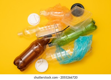 Heap Plastic Disposable Packaging Disposable Tableware Stock Photo ...