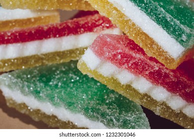 Heap Triangular Jelly Candy Macro Selective Stock Photo 1223149069 ...