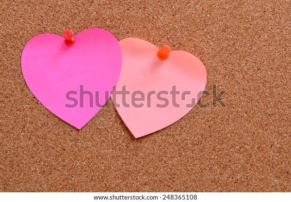 Heart Shaped Paper Notes Envelope Pinned Stock Photo 248365108 ...