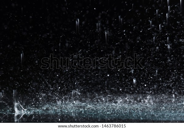 Heavy Rain Falling Down On Ground Stock Photo (Edit Now) 1463786015