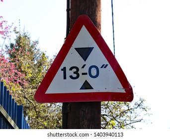 Height Restriction Triangular Sign Warning Low Stock Photo (Edit Now ...