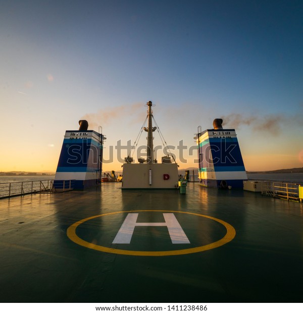 Helipad On Deck Ship Stock Photo 1411238486 | Shutterstock