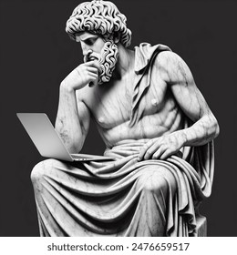 Greece Statue Laptop AI-generated image 2453565175 | Shutterstock