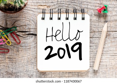 Hello 2019 Note Stock Photo (Edit Now) 1187430067