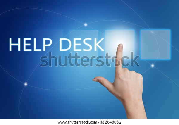 Help Desk Hand Pressing Button On Stock Photo (Edit Now) 362848052