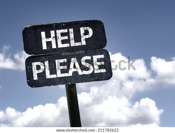 Help Please Sign Clouds Sky Background 스톡 사진(지금 편집) 211782622