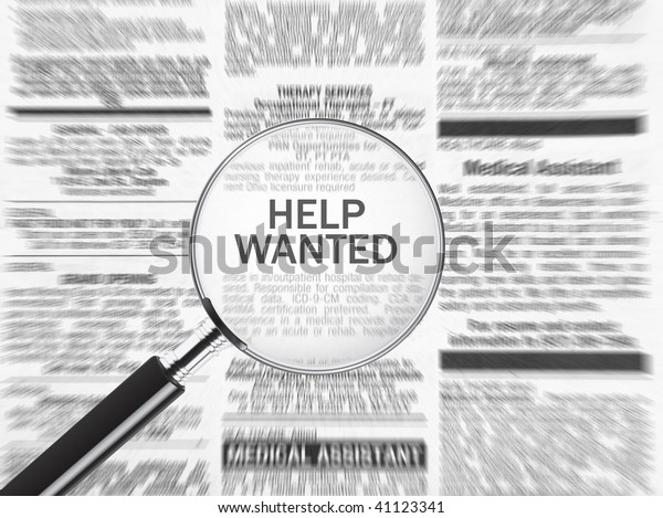 Help Wanted Ad Through Magnifying Glass Stock Photo 41123341 | Shutterstock