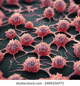 Microscope Image Showing Immune Cells Such AI-generated image ...