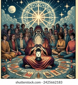 Photo Pagan Ritual Gathering Depicting Diverse AI-generated image ...