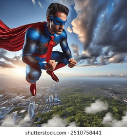 Side View Superhero Flying Sky Motion AI-generated image 2546809757 ...