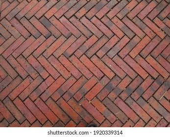 Herringbone Pattern Pavement Red Bricks Stock Photo 1920339314 ...