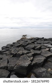 Hexagonal Basalt Rock Formations Stretching Out Stock Photo 1812676990 ...