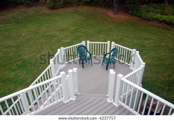 Hexagonal Deck Suburban Backyard Stock Photo (Edit Now) 6237757