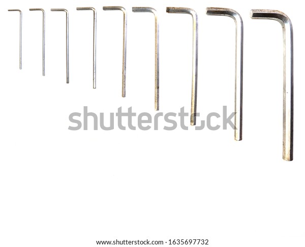 Hexagonal Key On White Background Copy Stock Photo 1635697732 ...