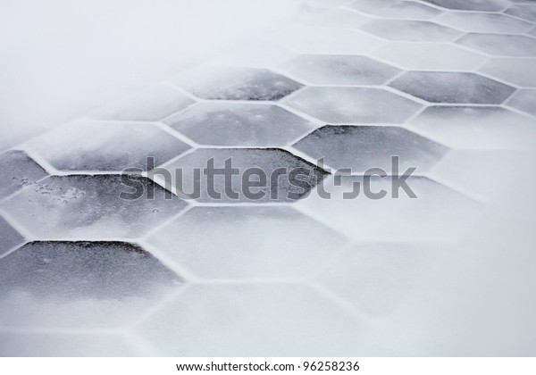 Hexagonal Sidewalk Tiles Covered Snow Ice Stock Photo 96258236 | Shutterstock
