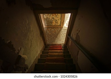 High Angle Looking Down Dark Staircase Stock Photo (Edit Now) 1024305826