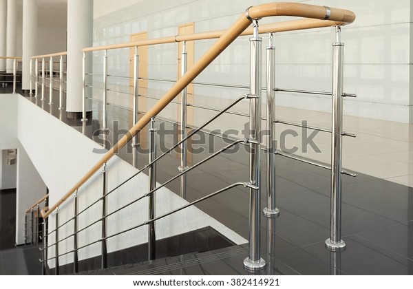 High Angle View Metallic Railing On Stock Photo (Edit Now) 382414921