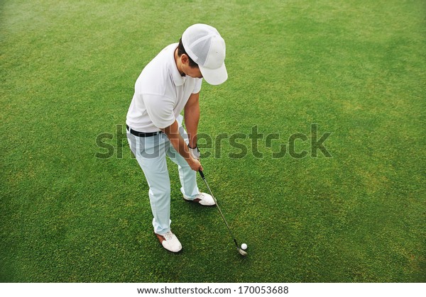 High Overhead Angle View Golfer Hitting Stock Photo (Edit Now) 170053688
