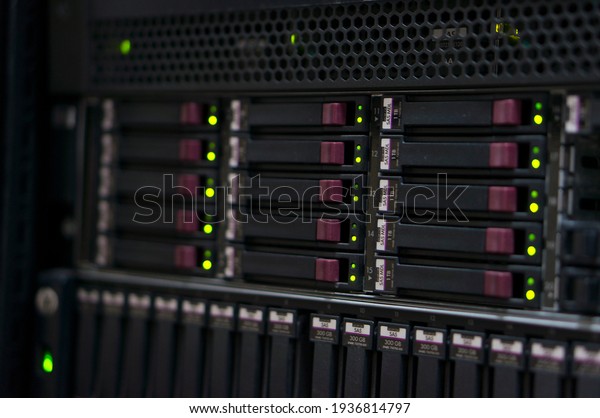 High Performance Servers Operators Premises Servers Stock Photo ...