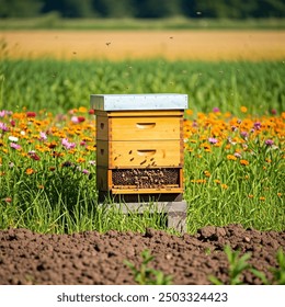Flower Bee Farms Farmland Bees Beehive AI-generated image 2272995097 ...