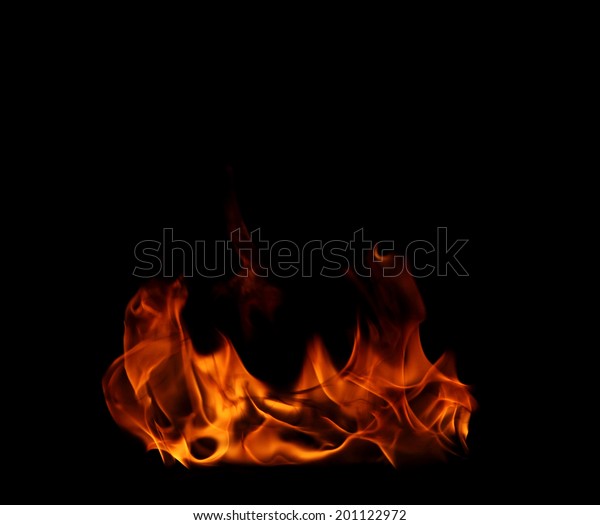 High Resolution Flame On Black Background Stock Photo 201122972 ...