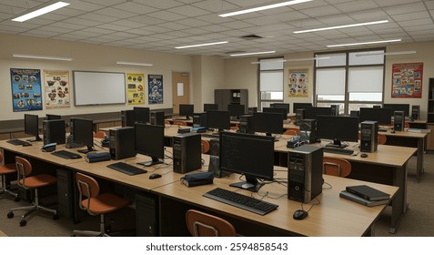 High School Computer Lab Standing Eye — изображение, созданное ИИ ...