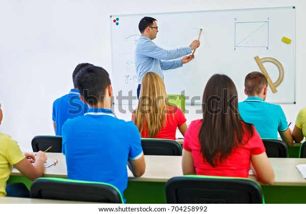 High School Students Learning Geometry Class Stock Photo (Edit Now ...