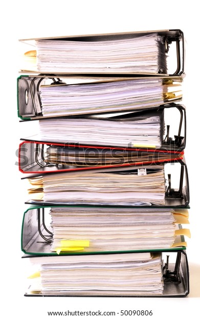 High Stack Folders Isolated On White Stock Photo 50090806 | Shutterstock
