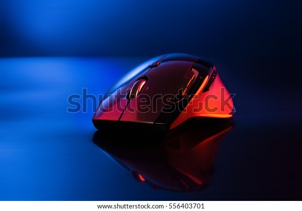 High Technology Computer Gaming Mouse Blue Stock Photo 556403701 ...