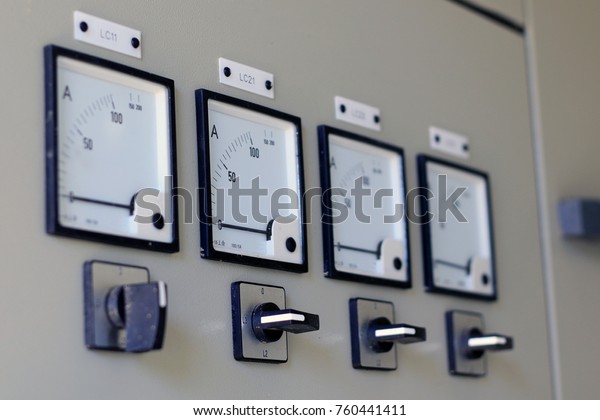 High Voltage Control Panel System Ampermetes Stock Photo 760441411 ...