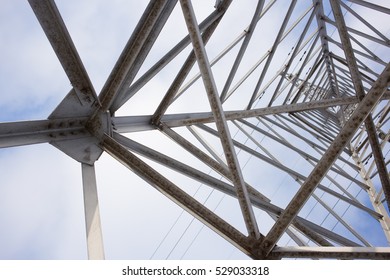High Voltage Electric Tower Elements Evening Stock Photo 529033318 ...