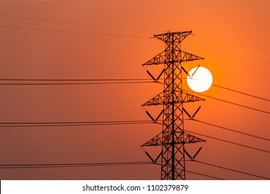 High Voltage Electrical Pole Structure Stock Photo 1102379879 ...