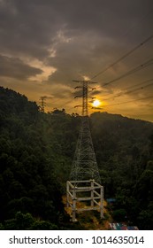 High Voltage Power Line Through Valley Stock Photo 1014635014 ...