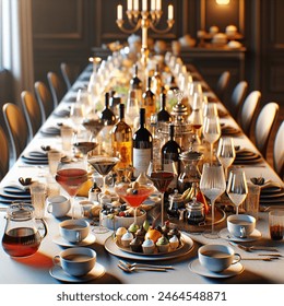 High-quality Image Large Table Set Gathering AI-generated image ...