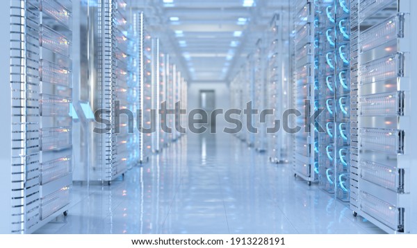 Hightech Bright Data Center Computers Lights Stock Photo (Edit Now ...