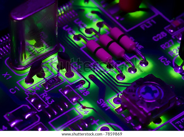 Hightech Digital Electronics Strong Colours Backlit Stock Photo 7859869 ...