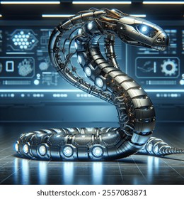 Mecha 3d Image Blue Snake Tech AI-generated image 2291058611 | Shutterstock