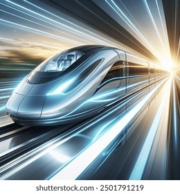High Key Landscape Futuristic Train Running AI 생성 이미지 2469342081 ...