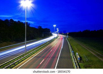 Highway Night Rays Light Passing By Stock Photo 18554170 | Shutterstock